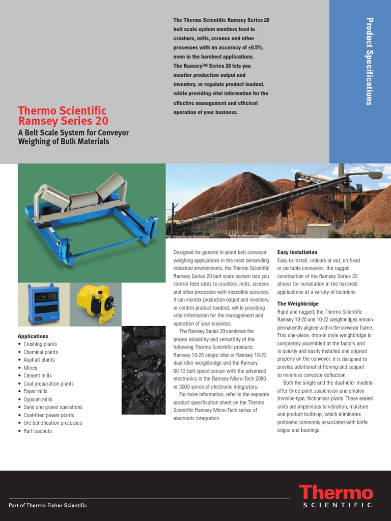 Thermo Scientific Ramsey Series 20: A Belt Scale System For Conveyor ...