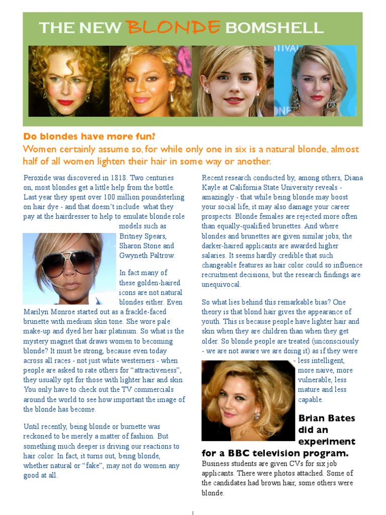 Blonde Hair | PDF | Blond | Psychological Concepts