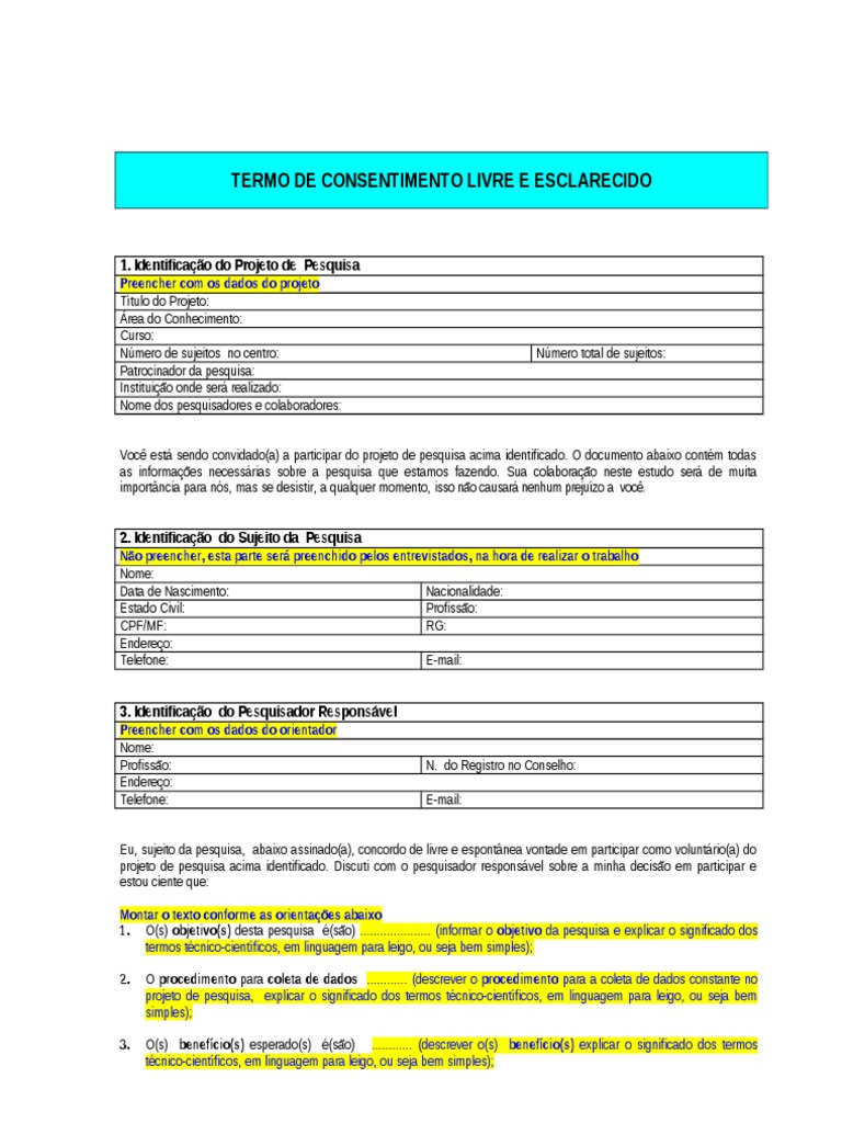 Modelo TCLE Maior OK | Dados | Informação
