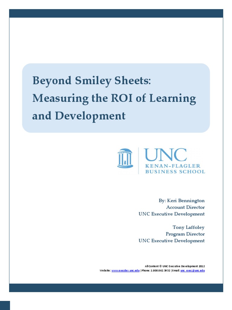 Beyond Smiley Sheets: Measuring The ROI of Learning and Development ...