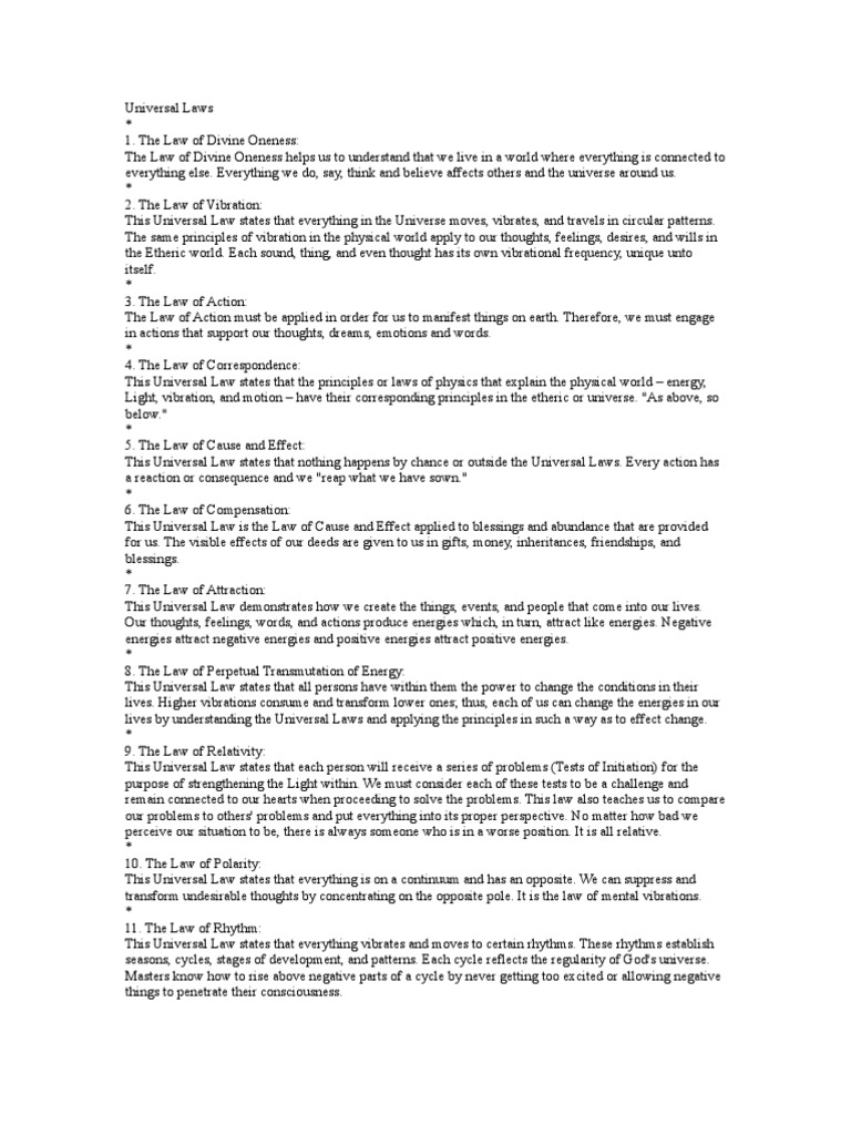 Understanding the 12 Universal Laws | PDF