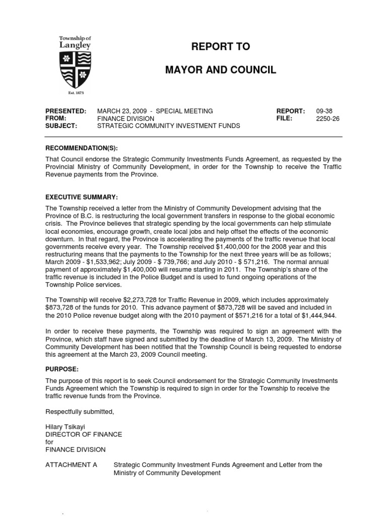 S 13-Strategic Community Investment Funds | PDF | Local Government ...