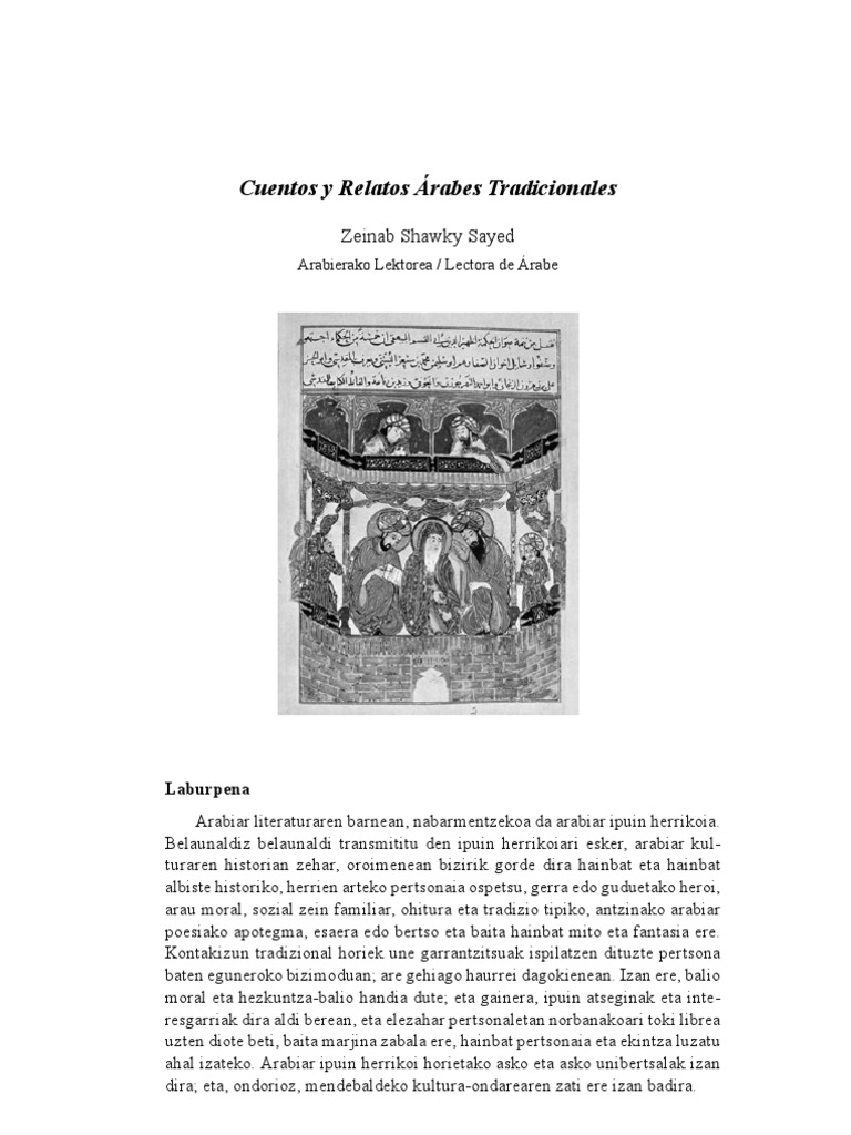 Cuentos y Relatos Árabes | PDF | Literatura árabe | Mil y una noches