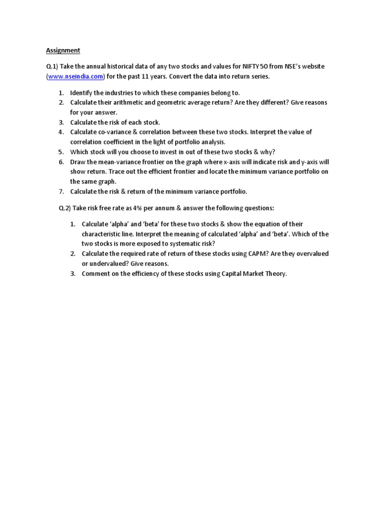 Assignment Investment Portfolio | PDF