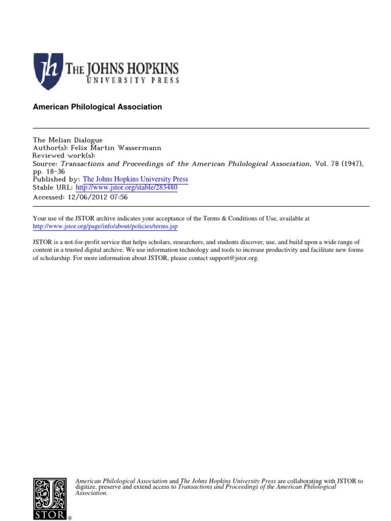 The Melian Dialogue | PDF | Thucydides | Sparta