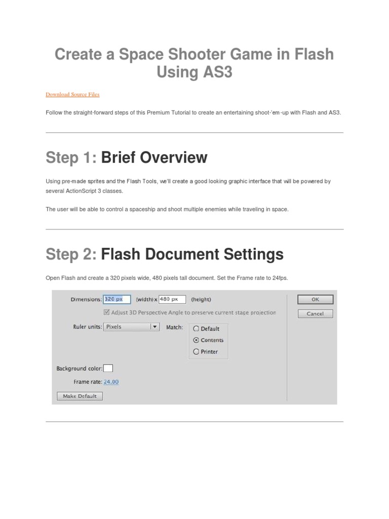 Create A Space Shooter Game In Flash Using As3 Pdf Adobe Flash Action Script
