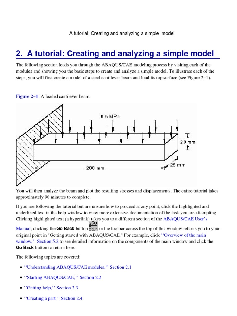 Abaqus Tutorial - Creating and Analyzing A Simple Model (A Loaded ...