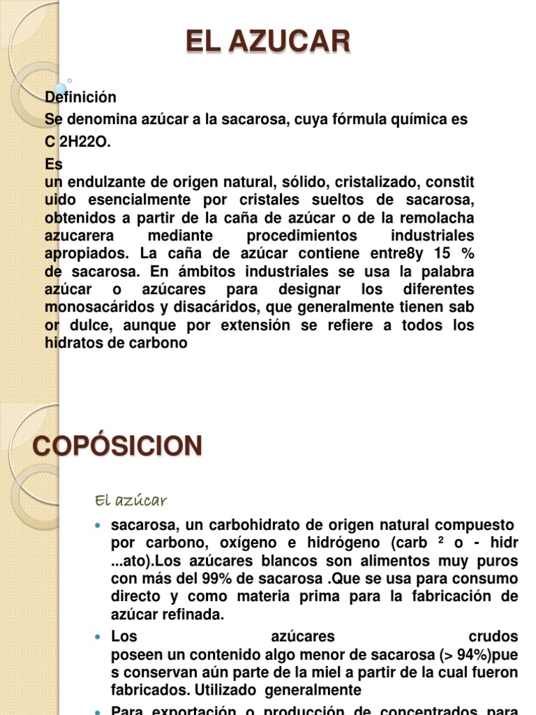 El Azucar | PDF | Azúcar | Dieta y nutrición