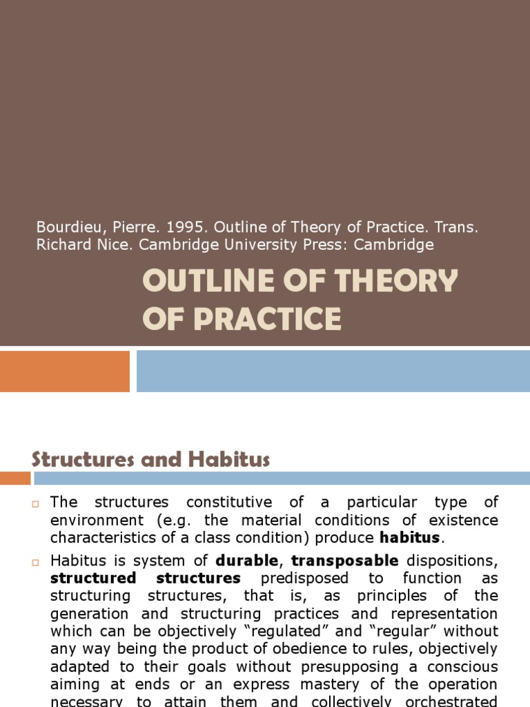 Outline of Theory of Practice | PDF | Academic Discipline Interactions ...