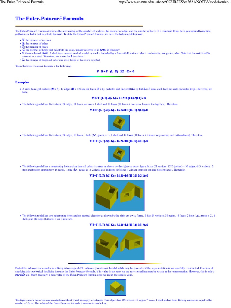 The Euler-Poincaré Formula.pdf | Topology | Mathematical Structures