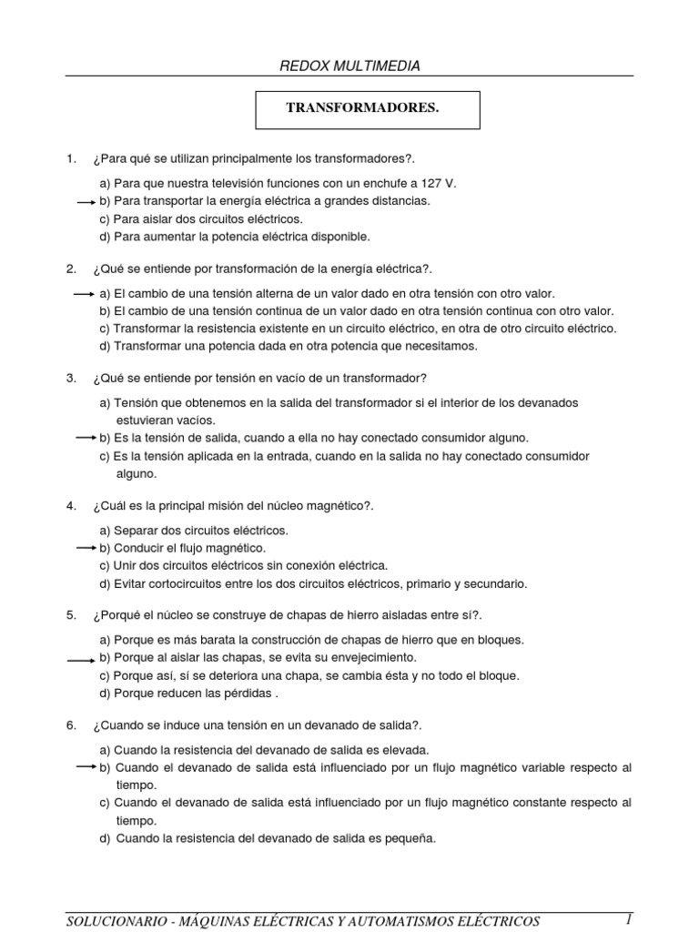 Preguntas de Transformadores para Maquinas Electricas Ii | PDF | Transformador | Inductor