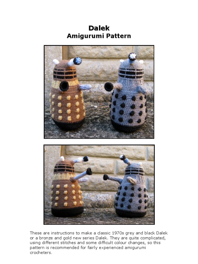 Dalek Amigurumi Pattern | PDF | Amigurumi | Crochet