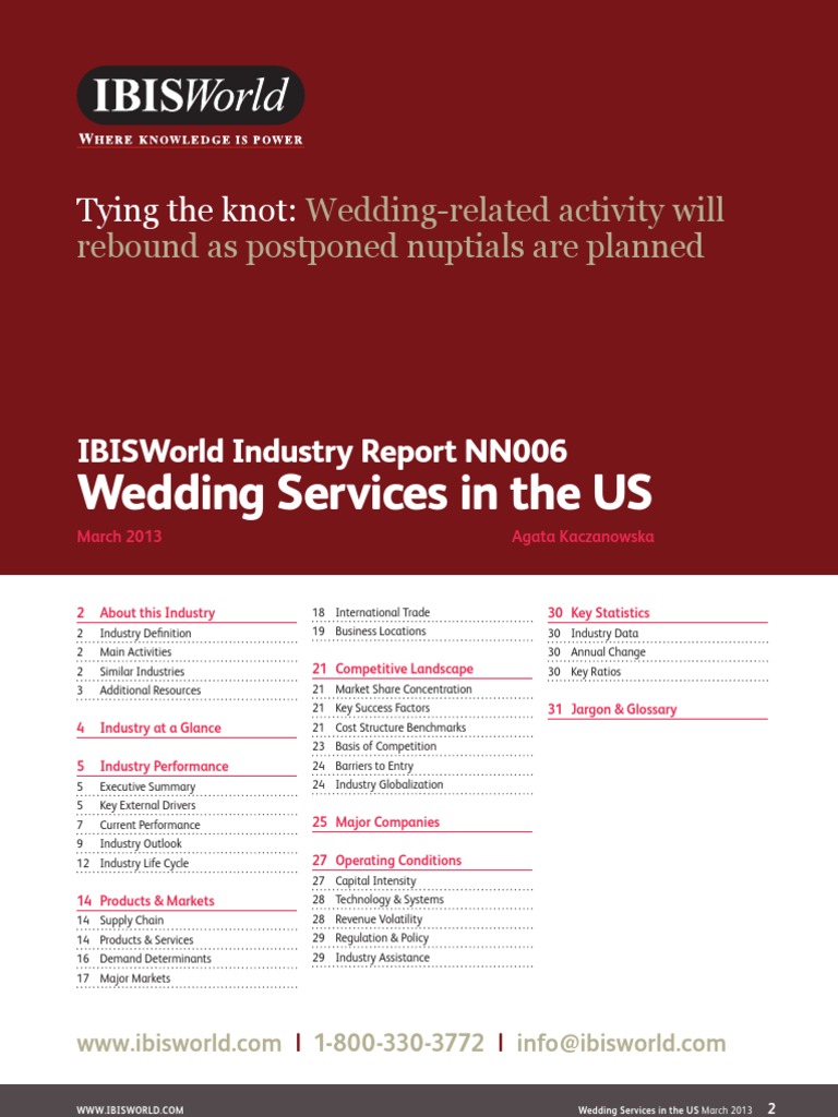 IBIS Report Wedding Services in The US Industry Report | PDF | Wedding ...