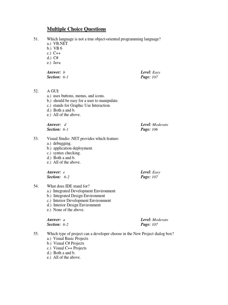 Multiple Choice Questions | PDF