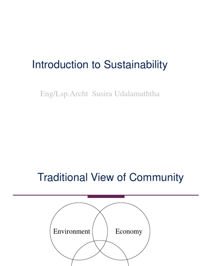 Introduction to Sustainability Concepts | PDF | Sustainability ...