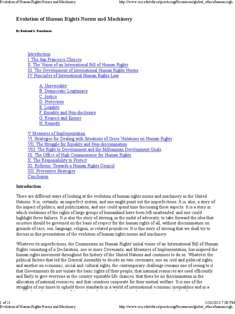 Evolution of Human Rights Norms and Machinery | Download Free PDF ...