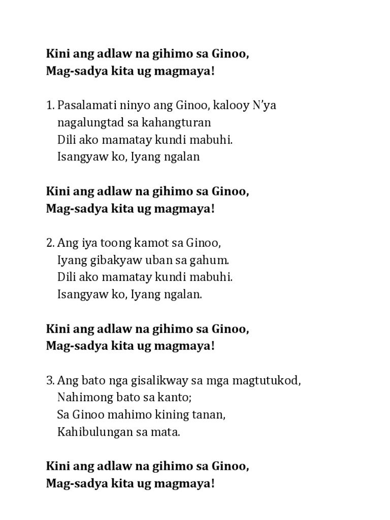 Kini Ang Adlaw Na Gihimo Sa Ginoo | PDF