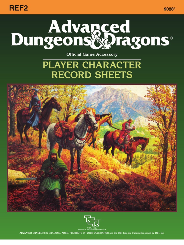 TSR - 9028 - REF2 - Player Character Sheet | PDF | Dungeons & Dragons ...