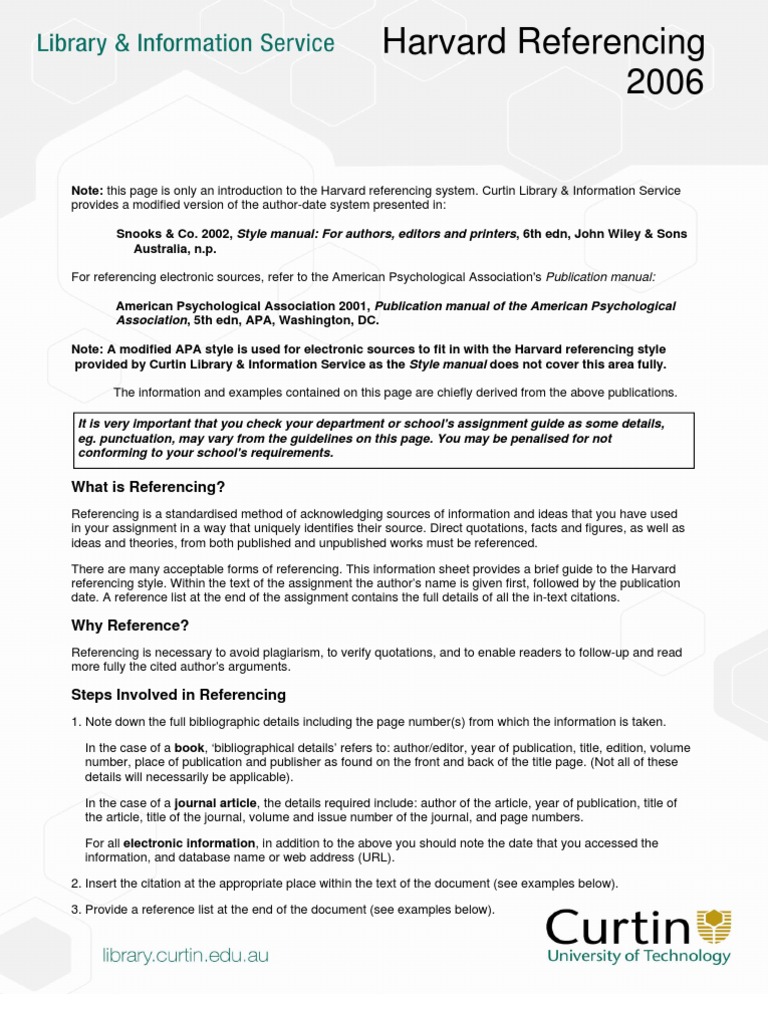 Harvard Referencing PDF | PDF