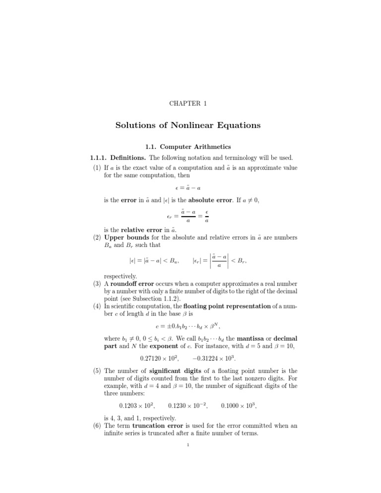 Solutions of Nonlinear Equations | PDF | Teaching Methods & Materials ...