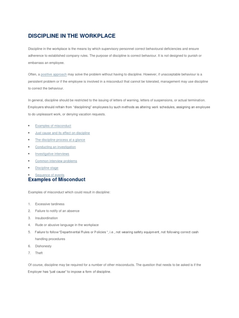 A Guide to Effective Discipline in the Workplace: Understanding the ...