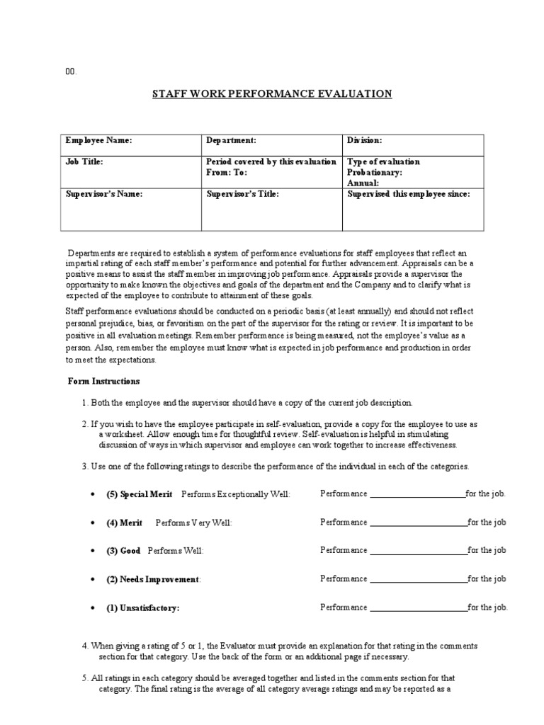 Work Eveluation Sheet | PDF | Performance Appraisal | Evaluation