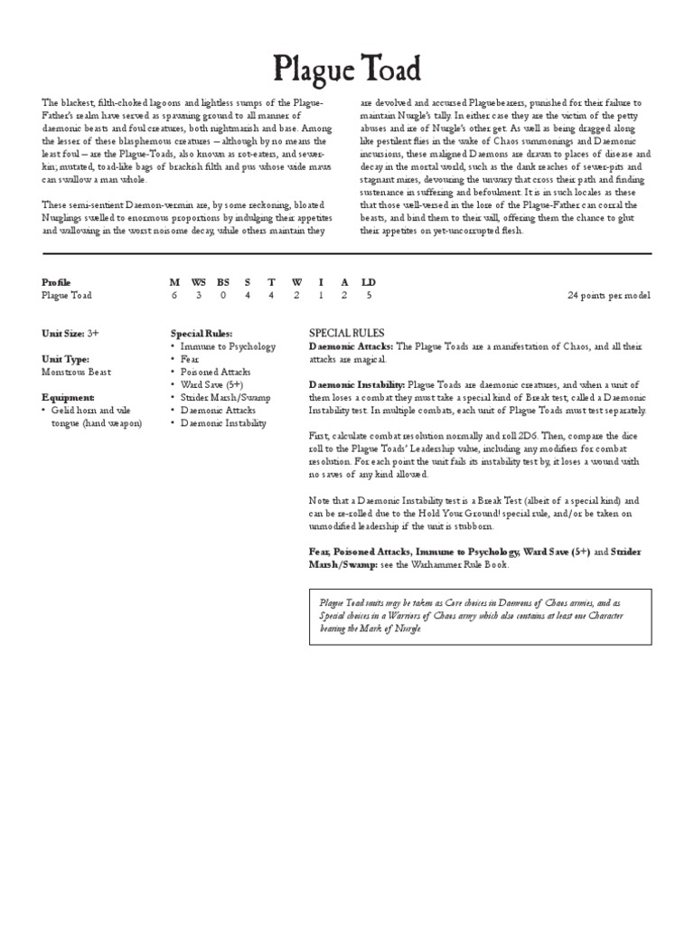 Plague Toad | PDF