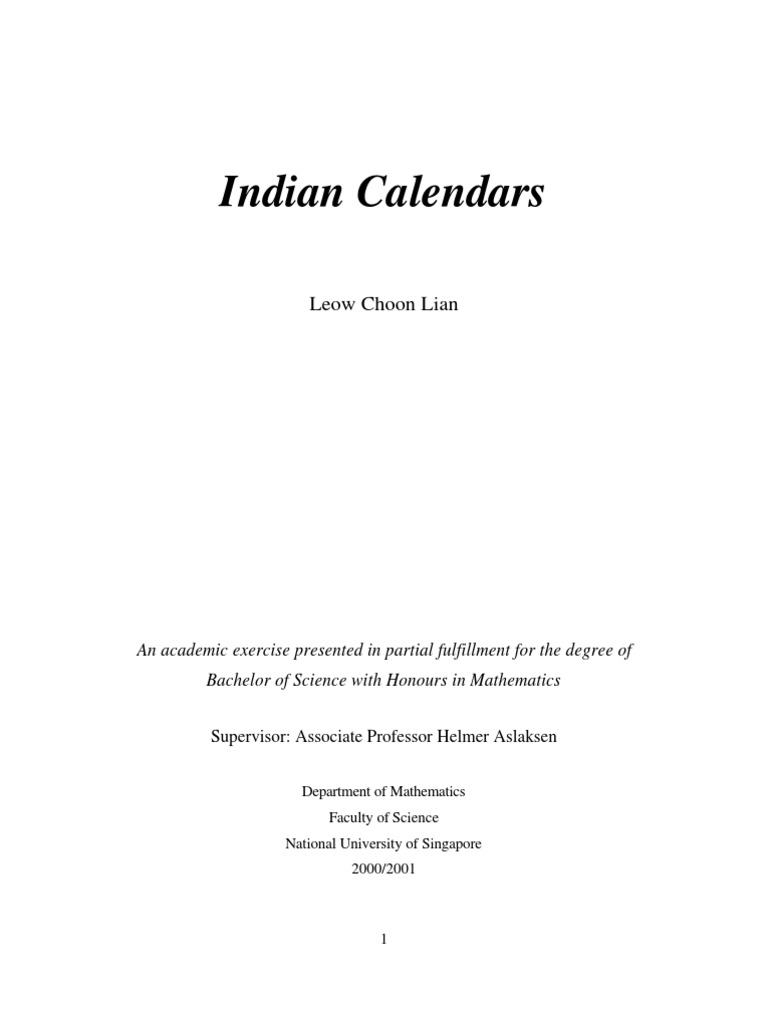 Indian Calendars | PDF