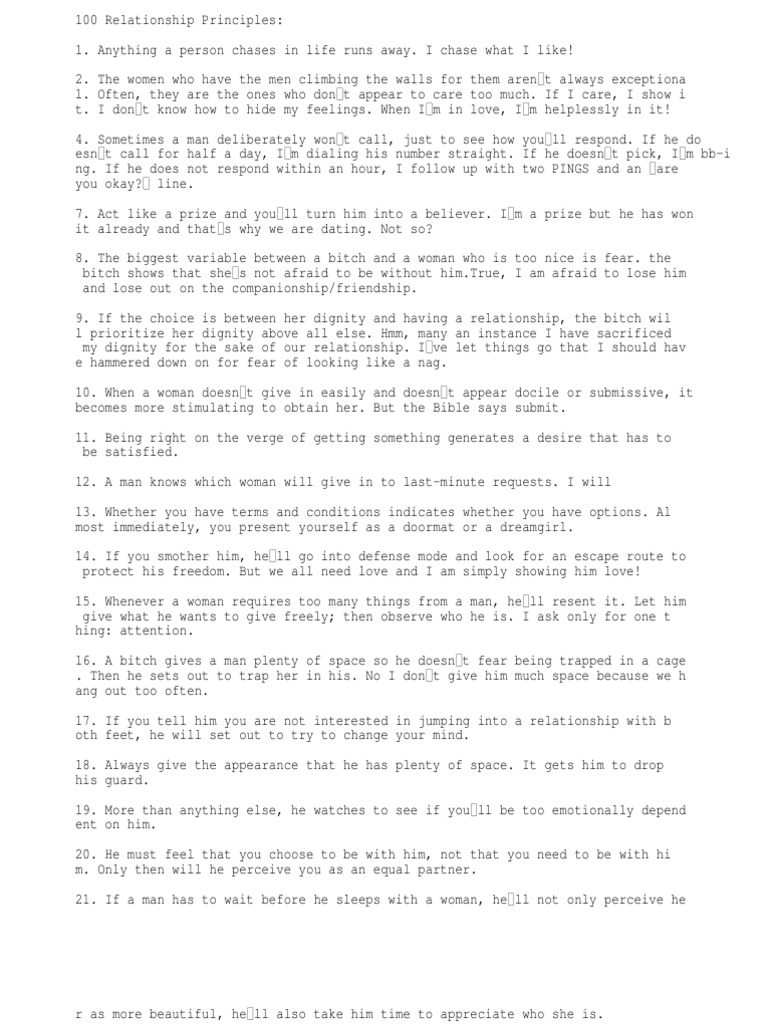 100 Relationship Rules | PDF | Psychological Concepts | Metaphysics Of Mind