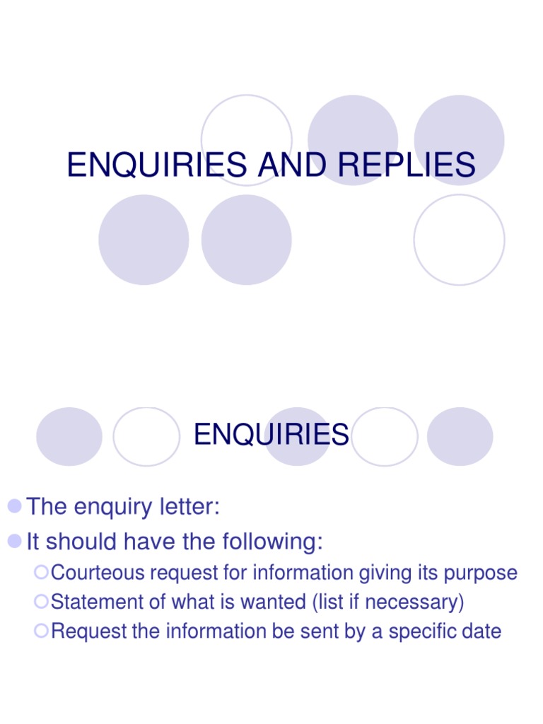 Enquiries and Replies | PDF | Sales | Business