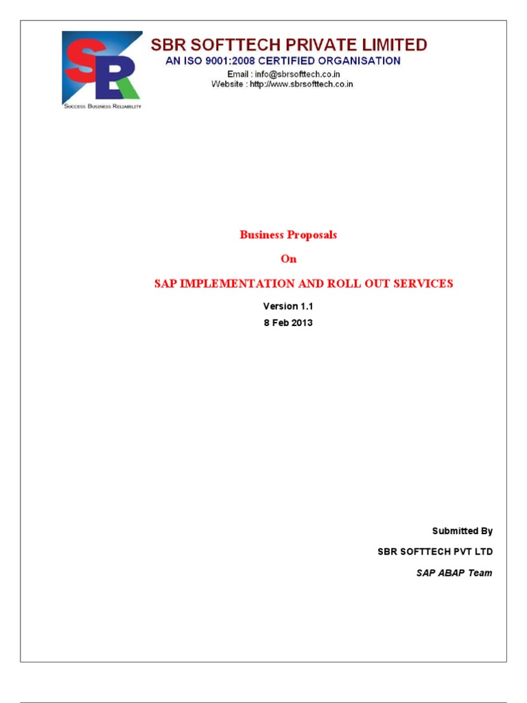 An Expert Proposal for SAP Implementation, Roll Out, and Integration ...