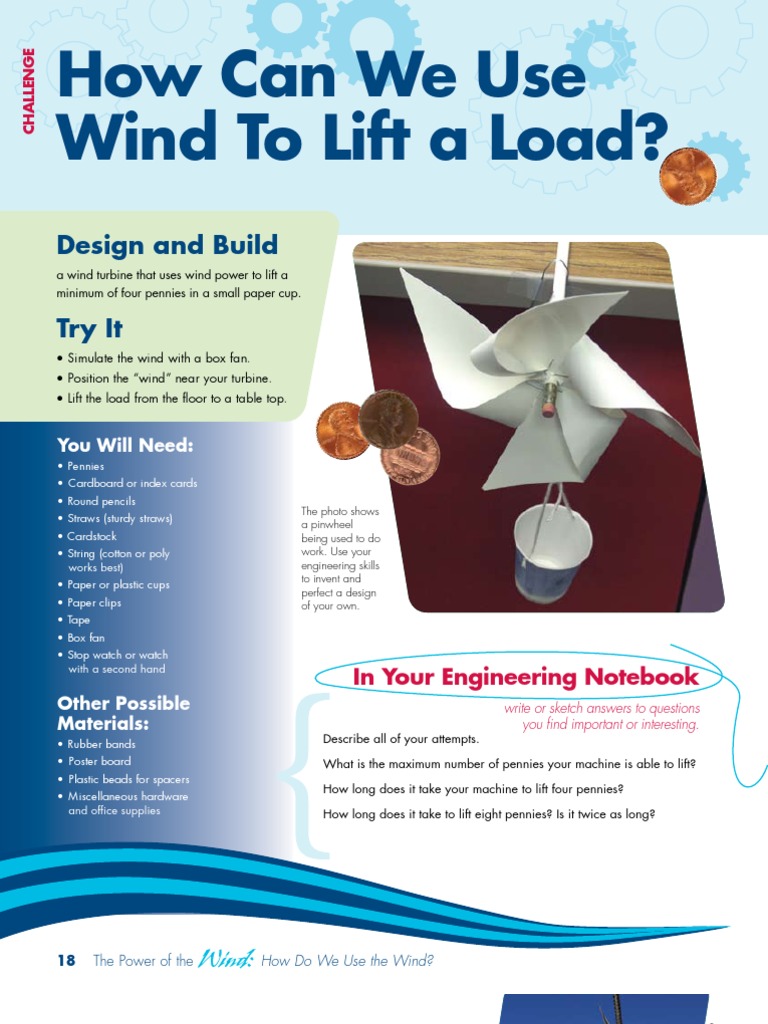 Lift A Load Activity | PDF | Wind Turbine | Energy And Resource
