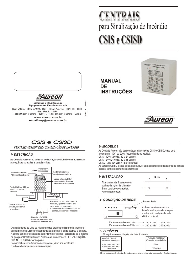 Manual CSIS | PDF | Diodo emissor de luz | Fusível (elétrico)