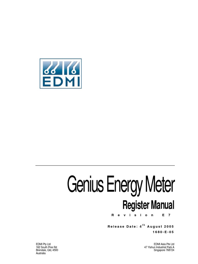 EDMI Genius Register Manual E7 | PDF | Integer (Computer Science ...