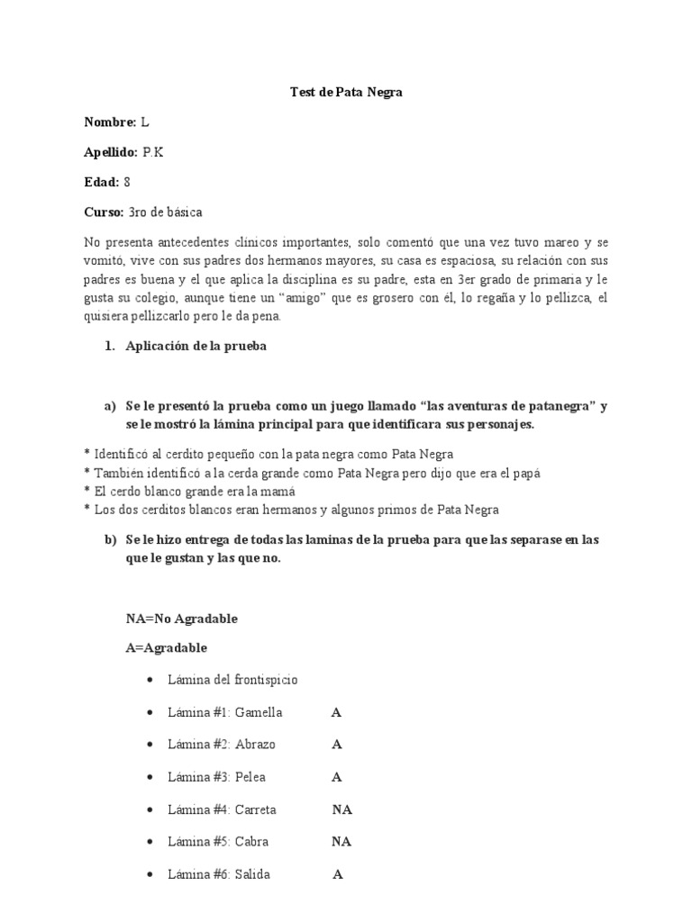 Test de Pata Negra | PDF | Ocio