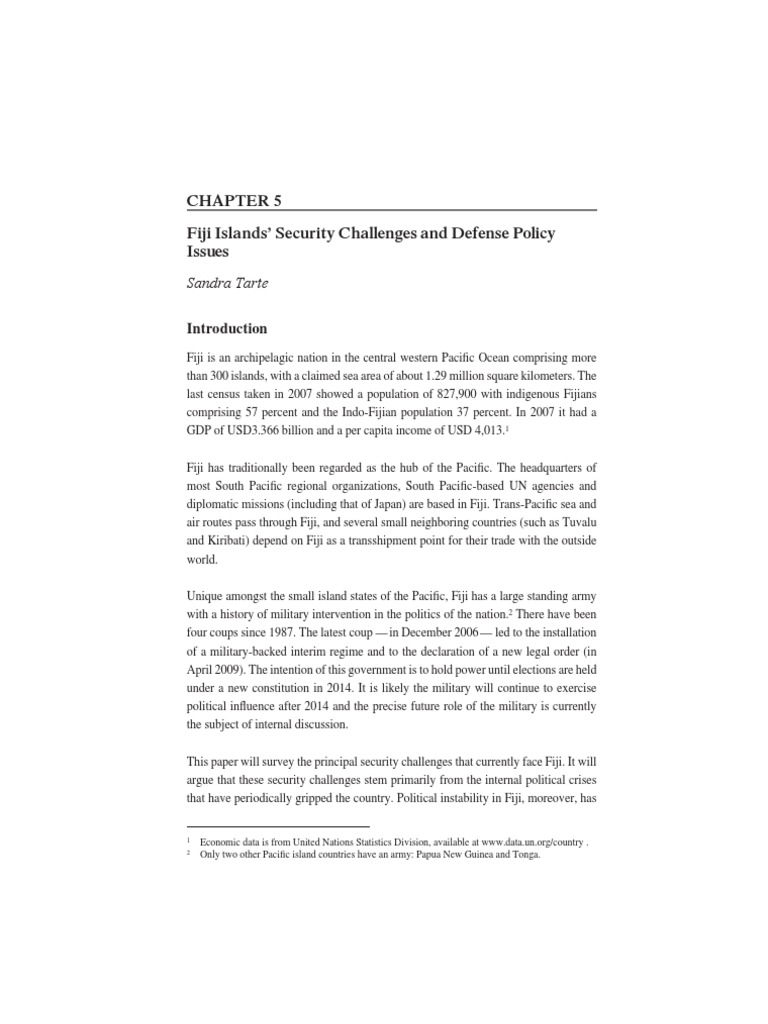 Fiji Islands' Security Challenges and Defense Policy Issues | PDF ...