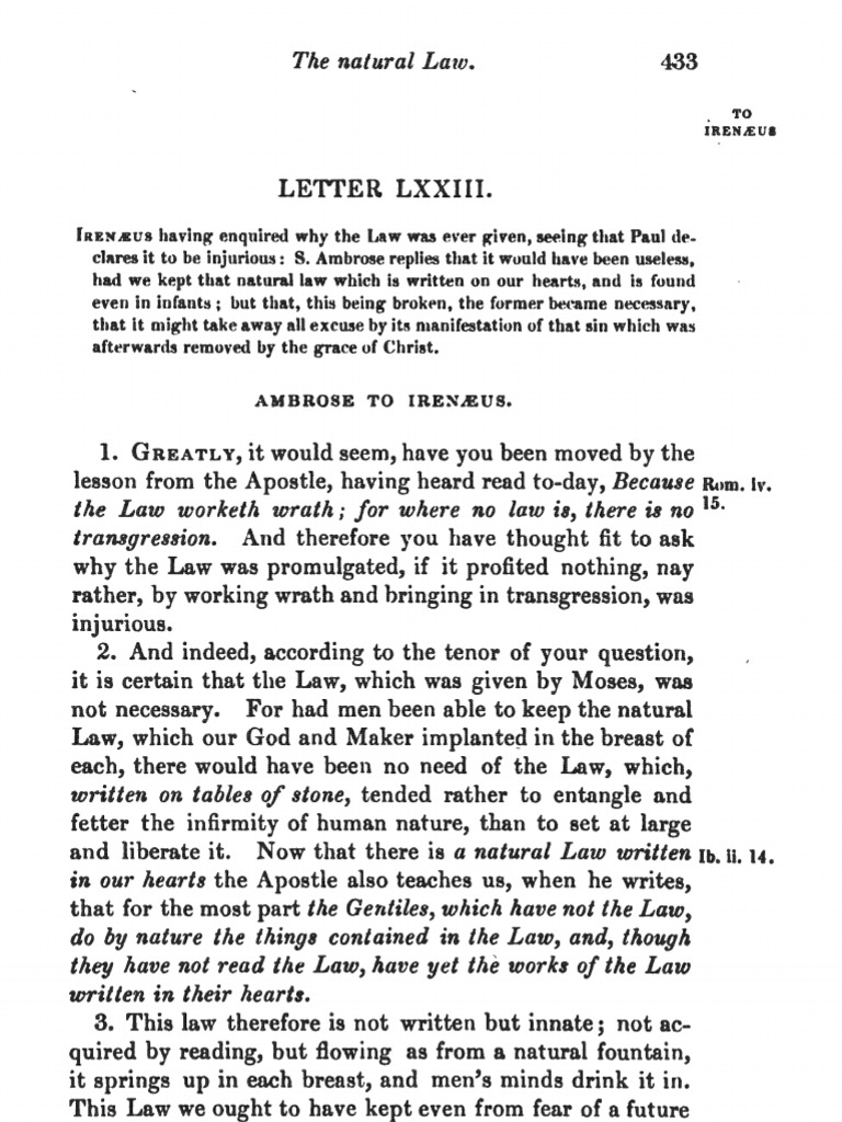 Ambrose Letter 73 To Irenaeus | PDF | Guilt (Emotion) | Sin