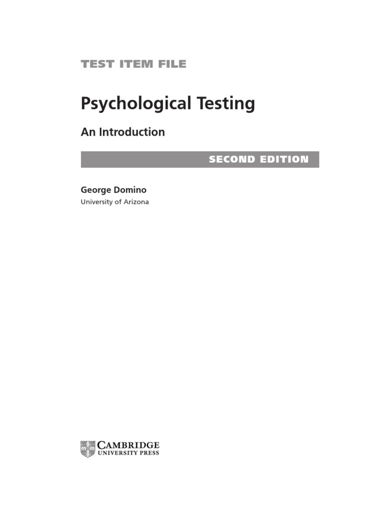 Psychological Testing | PDF | Validity (Statistics) | Test (Assessment)