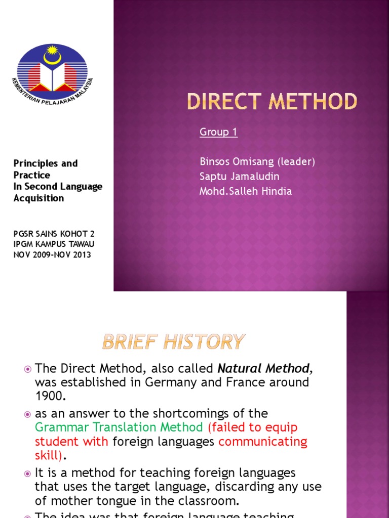 Direct Method | PDF | Second Language | Foreign Language