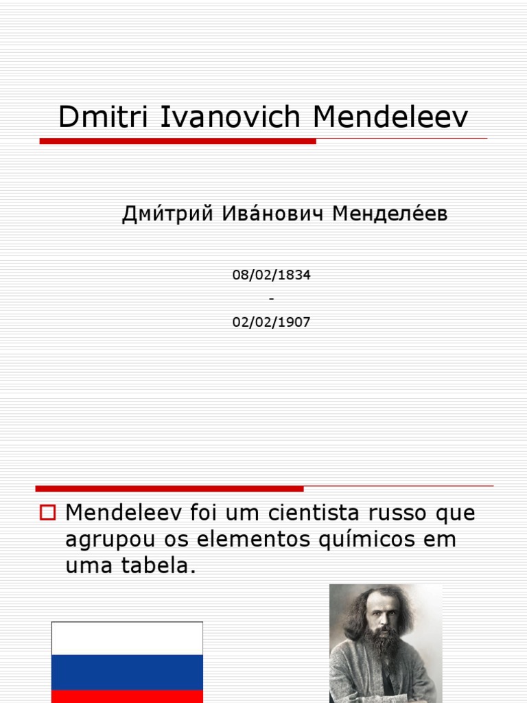 Dmitri Ivanovich Mendeleev | PDF