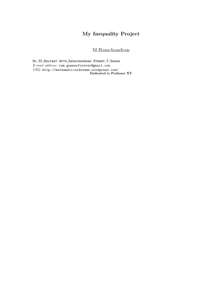 My Inequality Project | PDF