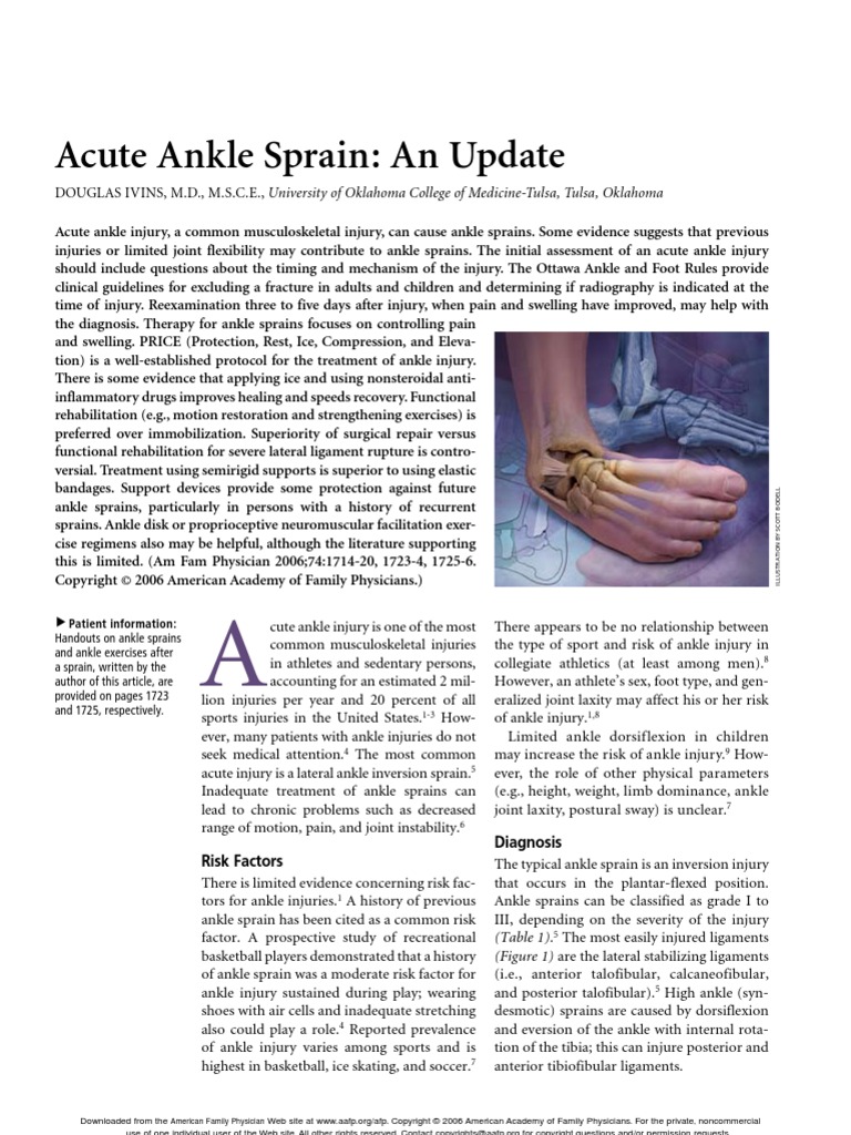Acute Ankle Sprain - An Update | PDF | Ankle | Health Sciences