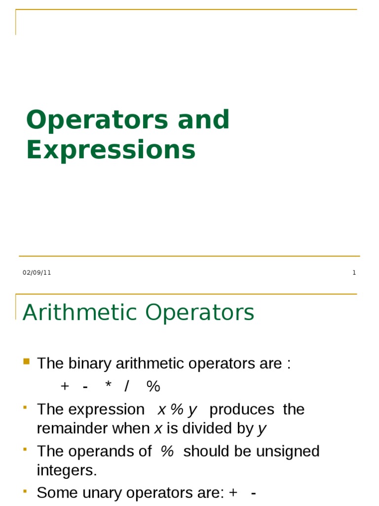 5 Operators Expressions Pdf Integer Computer Science Notation