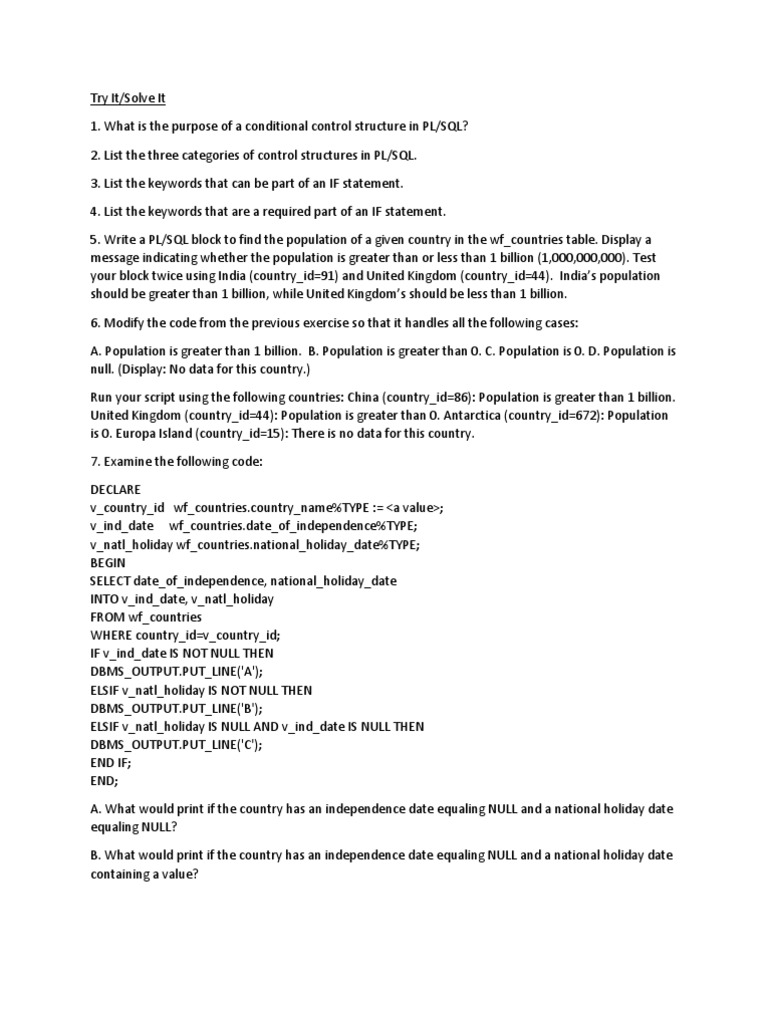 If Statements SQL | PDF | Sql | Control Flow If Statements SQL | PDF | Sql | Control Flow