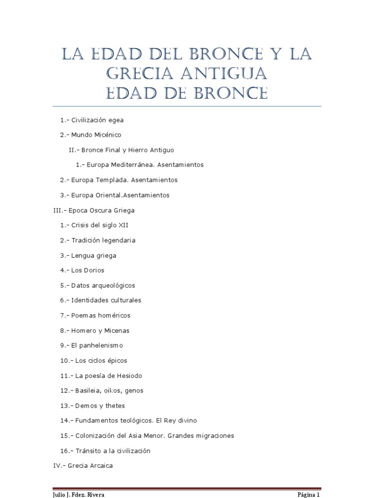 0la Edad Del Bronce y La Grecia Antigua | PDF | Edad de Bronce ...