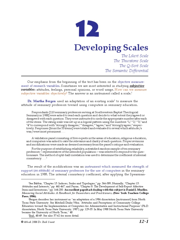 12 Scales 4th | PDF | Likert Scale | Attitude (Psychology)