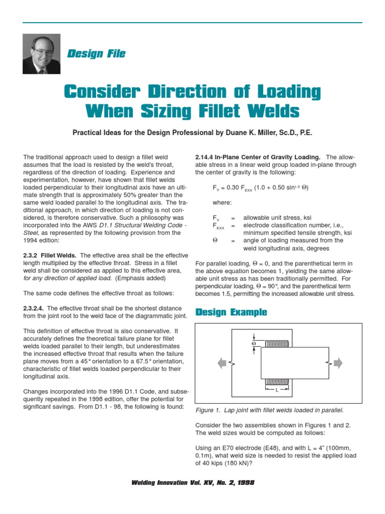 Fillet Weld Design | PDF | Welding | Construction
