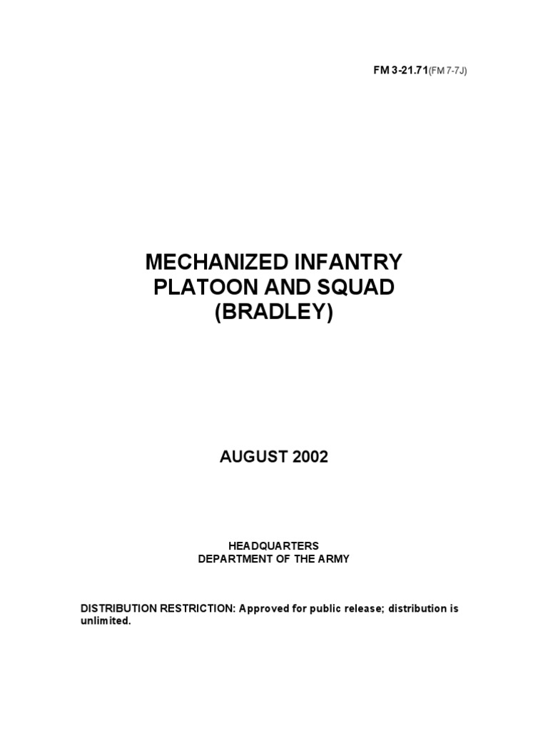 FM 3-21.71 Mechanized Infantry Platoon and Squad (Bradley) | PDF ...