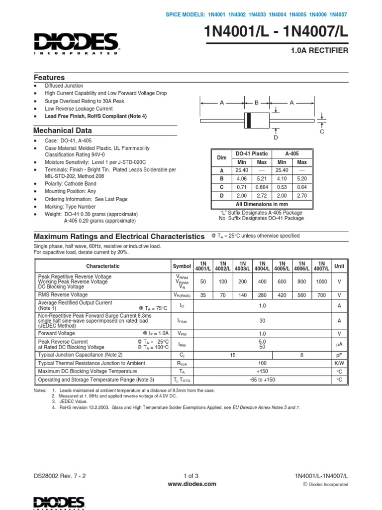 1N400X | PDF | Rectifier | Capacitor