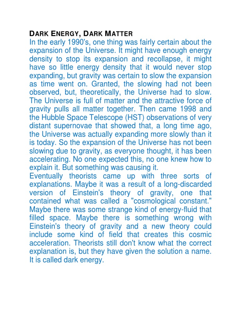 Dark Energy and Matter | PDF | Dark Energy | Dark Matter